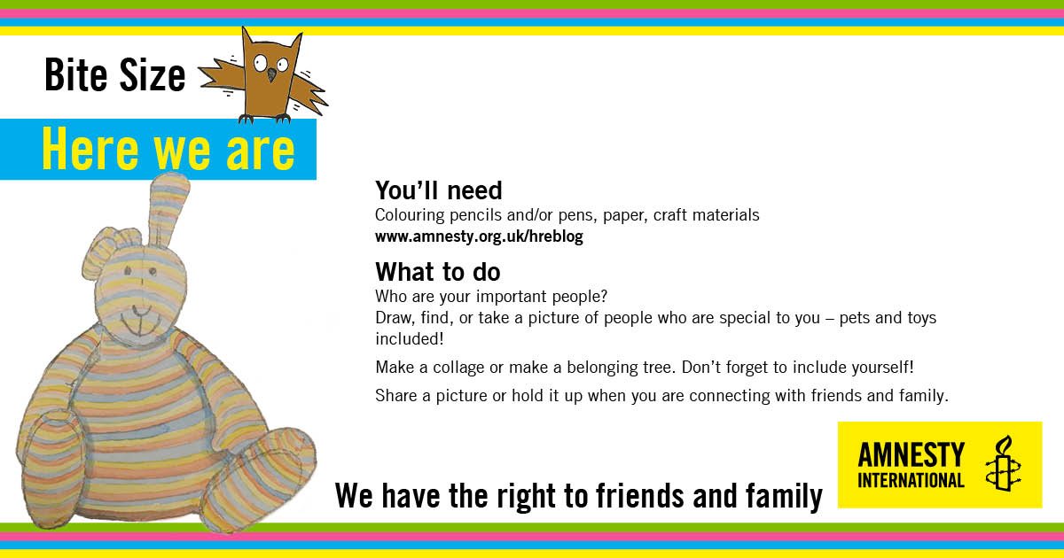Bite Size Activity: Here We Are | Amnesty International UK