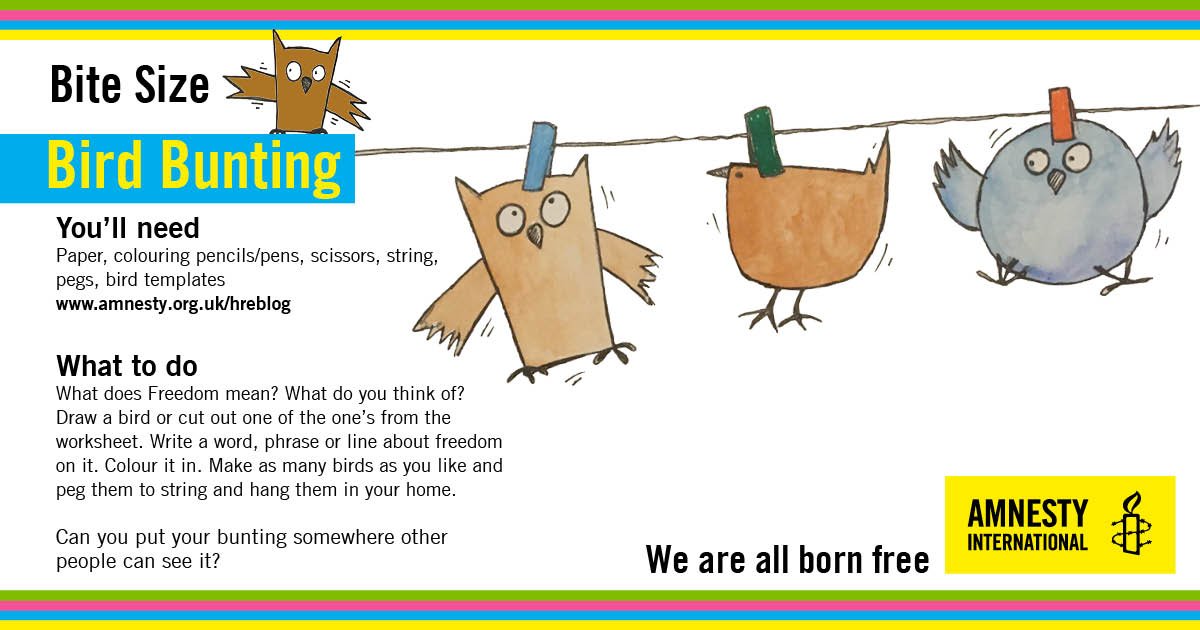 Bite Size Activity: Bird Bunting | Amnesty International UK
