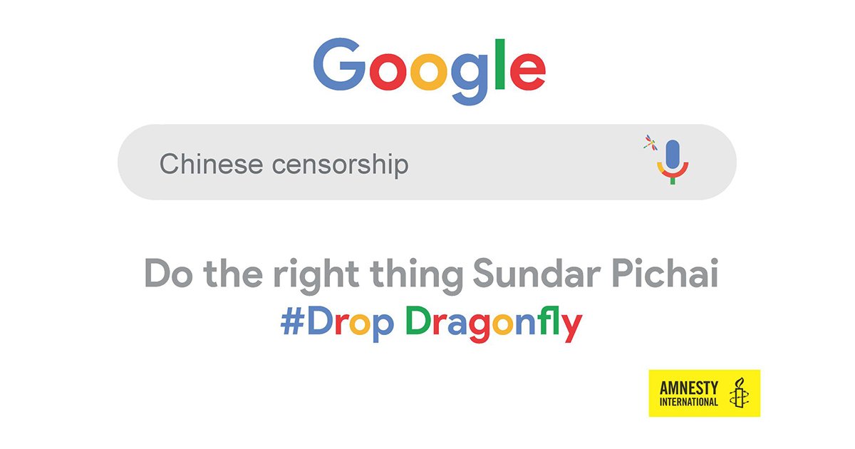 Google: Drop Project Dragonfly | Amnesty International UK